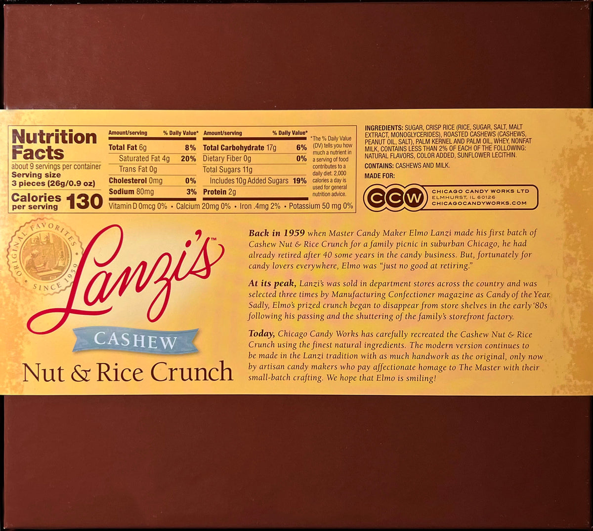 Lanzi's Cashew Nut & Rice Crunch Candy – The Uptown Shop